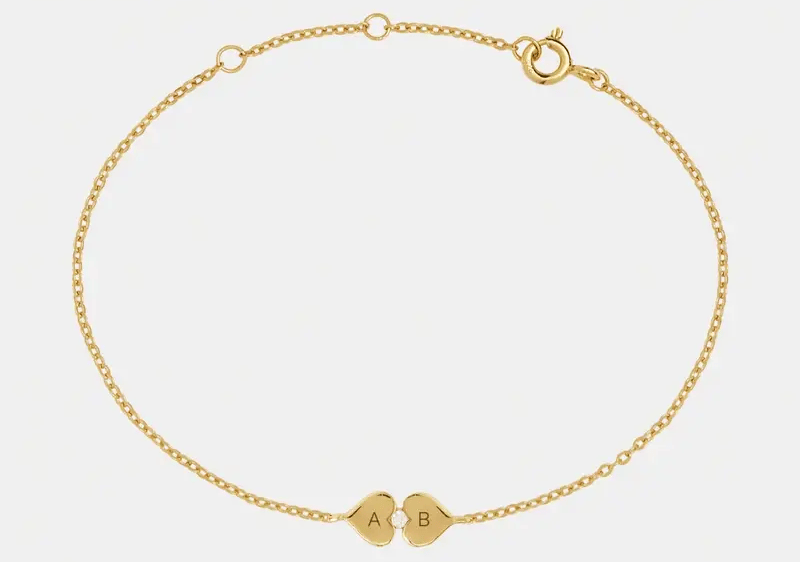 Saint Valentine Heart Connection Bracelet in Gold – Mode Sportif