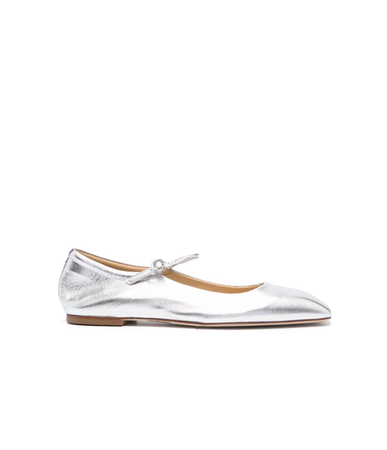 Uma Flat in Laminated Silver – Mode Sportif