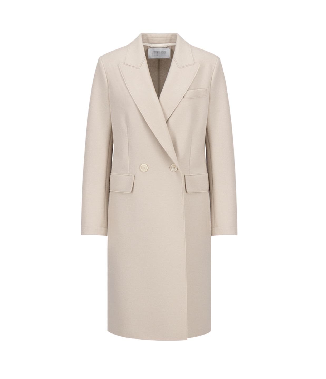 Double Breasted Light Pressed Wool Coat in Cream – Mode Sportif